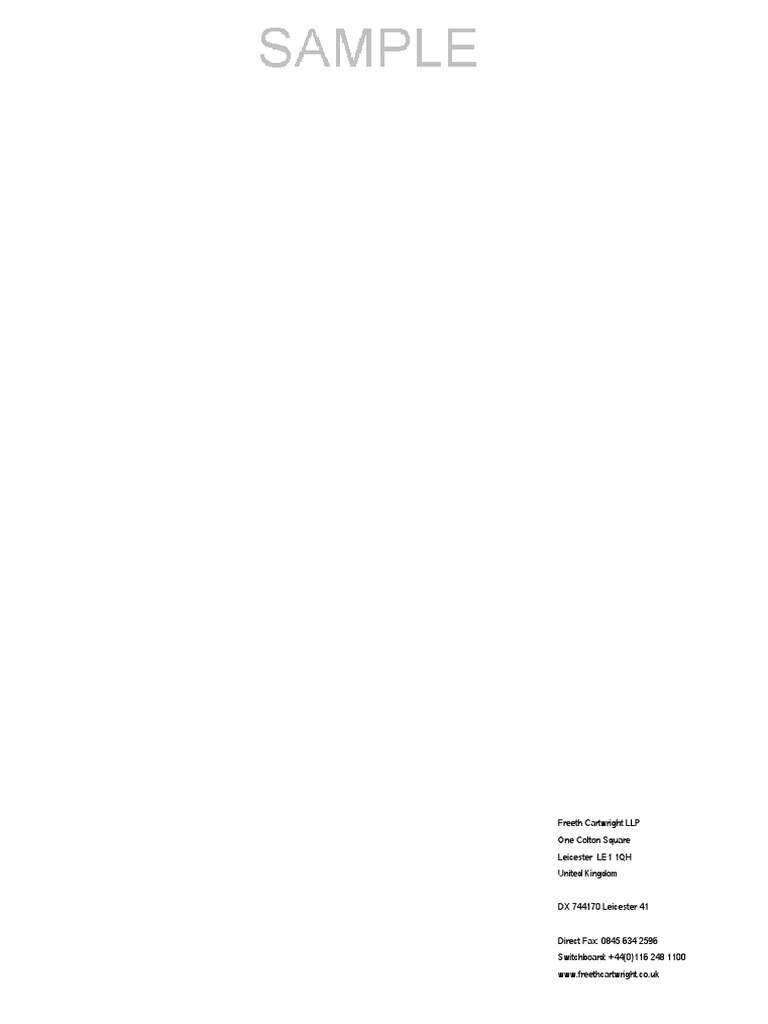 Freeth Cartwright LLP One Colton Square Leicester LE1 1QH United ...