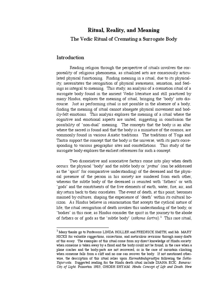 Ritual Reality and Meaning The Vedic Rit | PDF | Rituals | Religion And ...