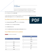MS Word Equation Editor Shortcuts Guide | PDF | Matrix (Mathematics ...
