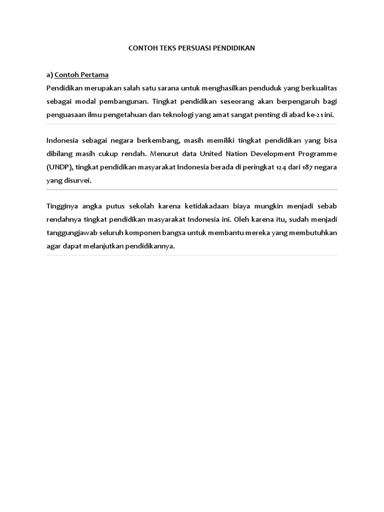 Contoh Teks Persuasi Pendidikan | PDF