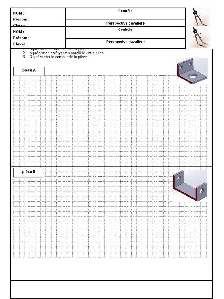 Perspective cavalière avec Solidworks | PDF