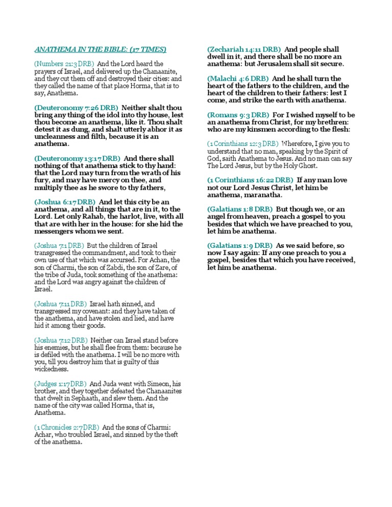 Anathema in The Bible | Download Free PDF | Book Of Deuteronomy ...