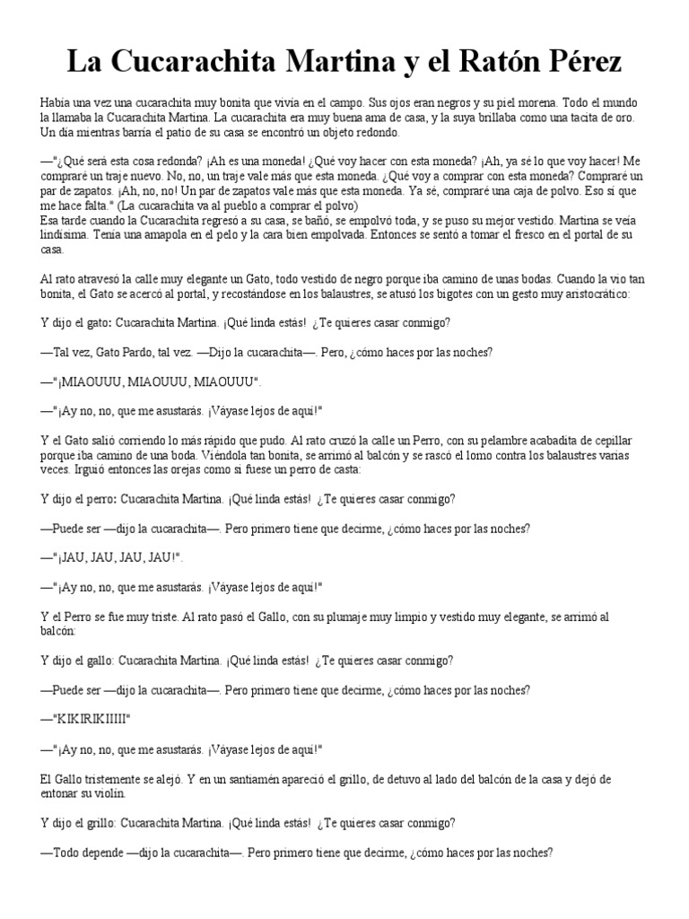 La Cucarachita Martina | PDF