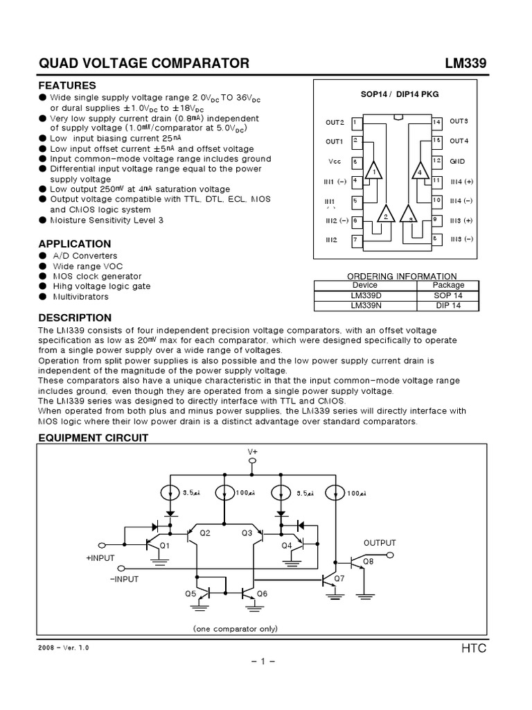 LM339 | PDF | Electrical Engineering | Electronics