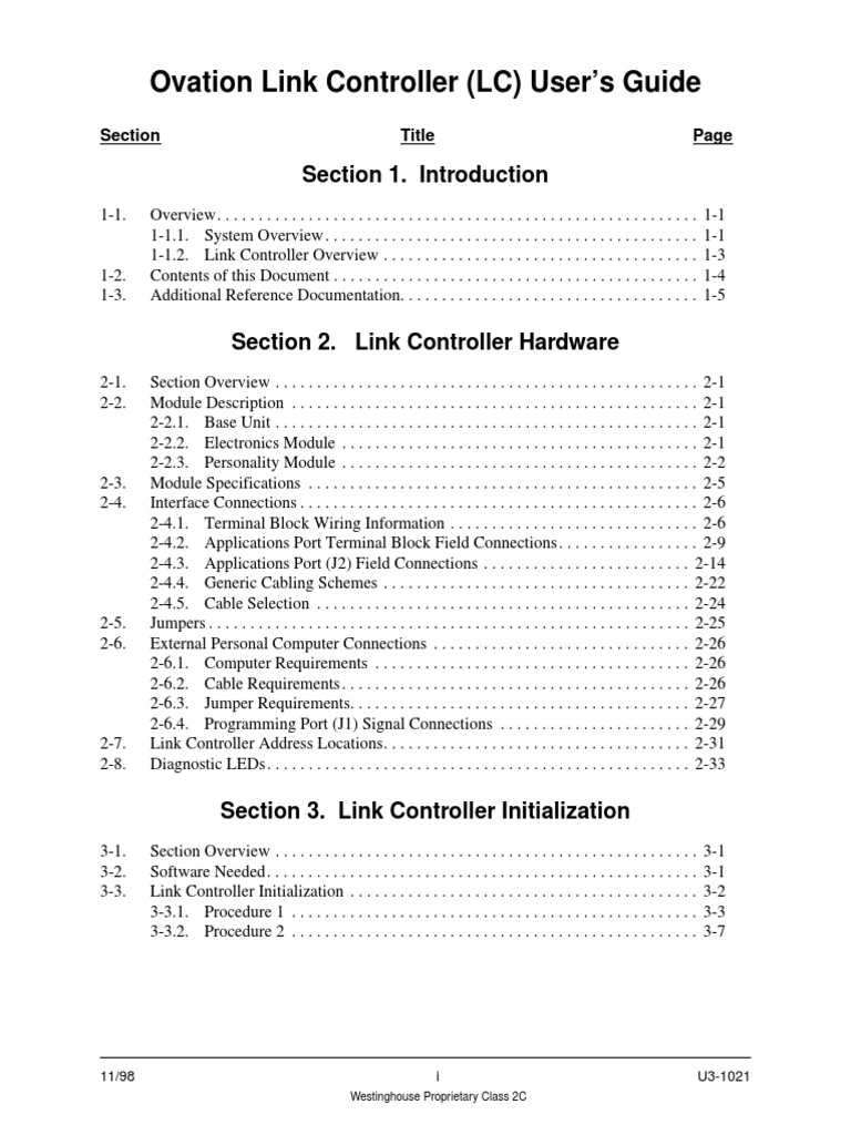 Ovation Link Controller (LC) User's Guide: Section 1. Introduction ...