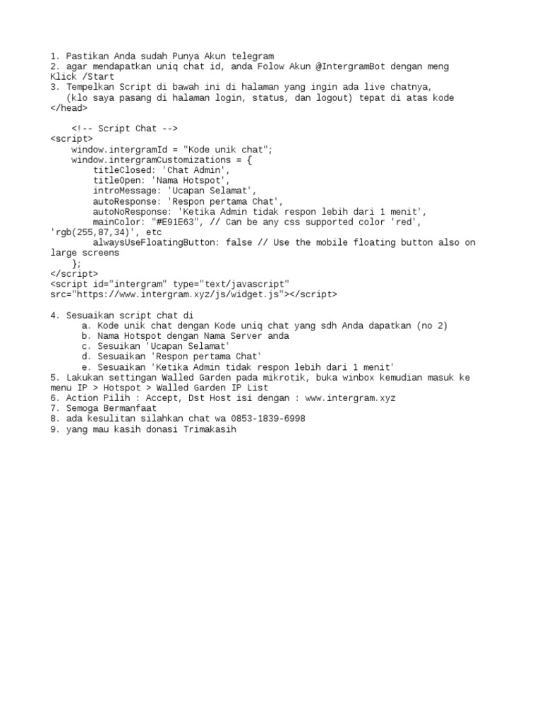 Script Livechat | PDF
