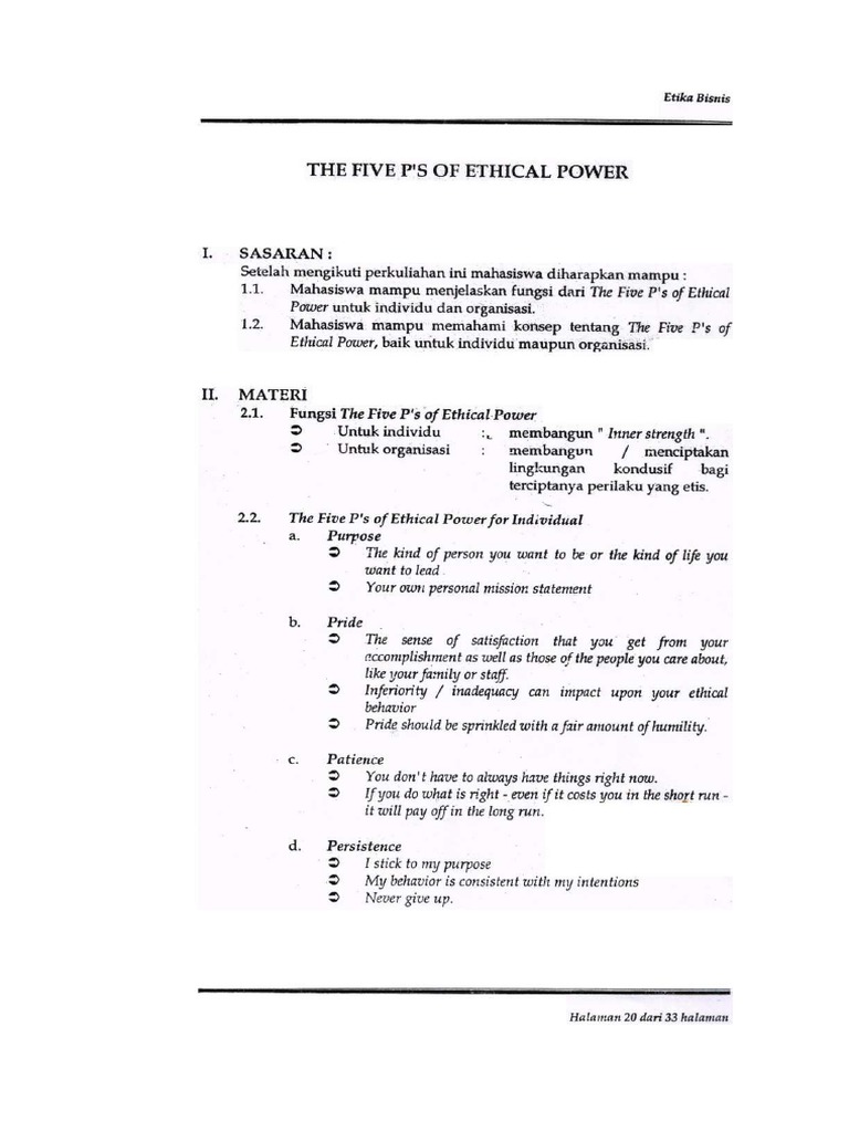The Five Principles of Ethical Power | PDF