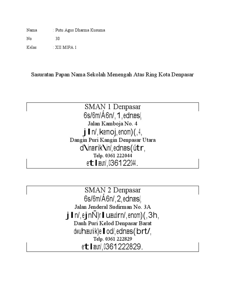 30 - Putu Agus Dharma Kusuma - XII MIPA 1 (PAPAN NAMA SMAN) - Dikonversi | PDF