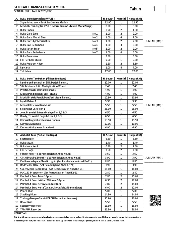 SK Batu Muda-List Buku | PDF