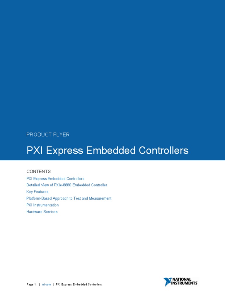 Pxi Express Embedded Controllers | PDF | Solid State Drive | Embedded System