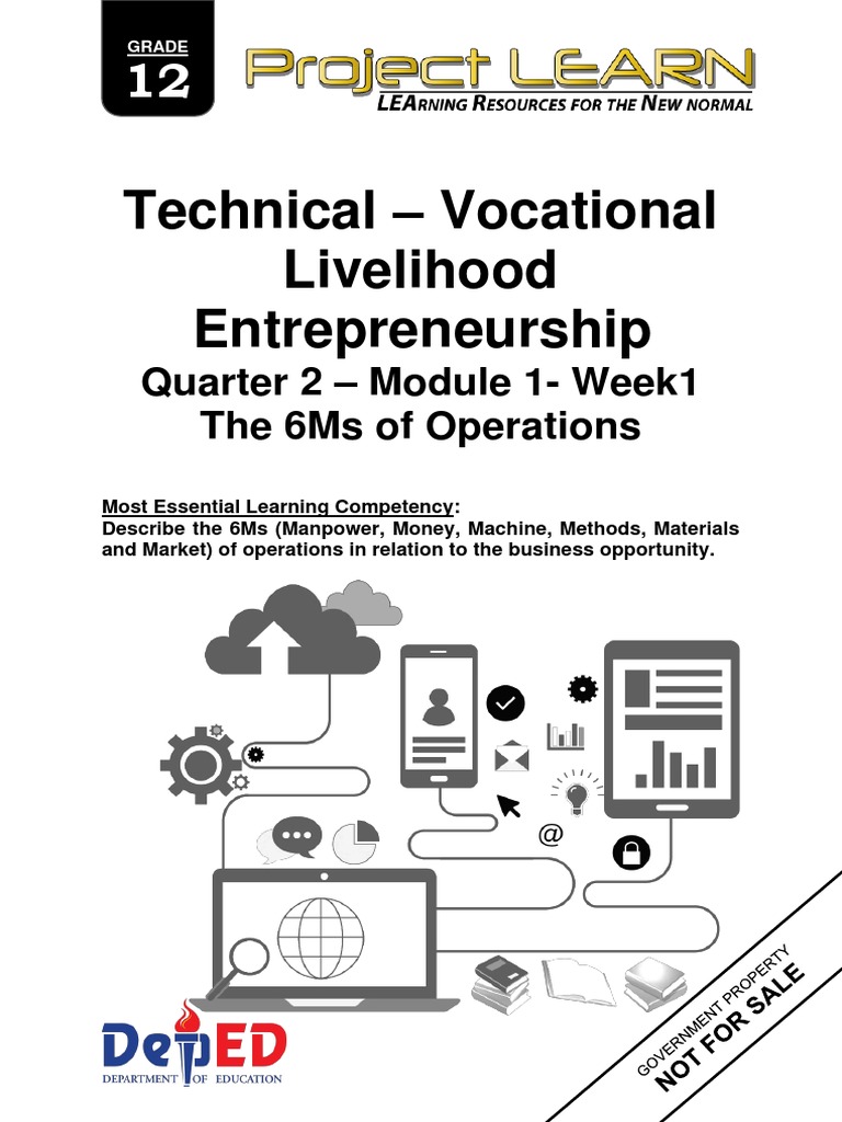 Technical - Vocational Livelihood Entrepreneurship: Quarter 2 - Module ...