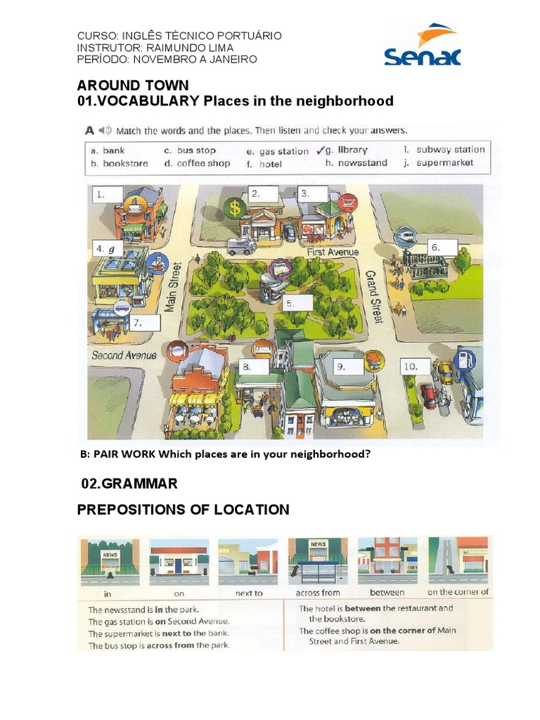 Around Town 01.VOCABULARY Places in The Neighborhood | PDF | Teaching ...