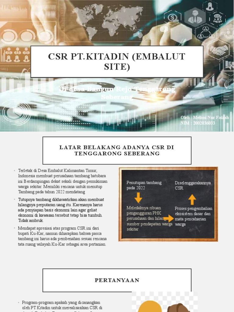 CSR PT Kitadin untuk Pemberdayaan Masyarakat | PDF | Bisnis ...