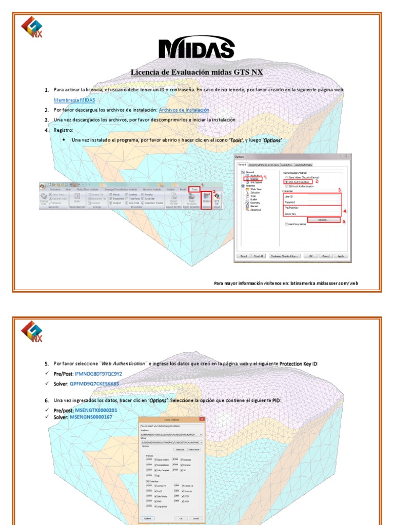 Licencia de Evaluaci Midas GTS NX | PDF