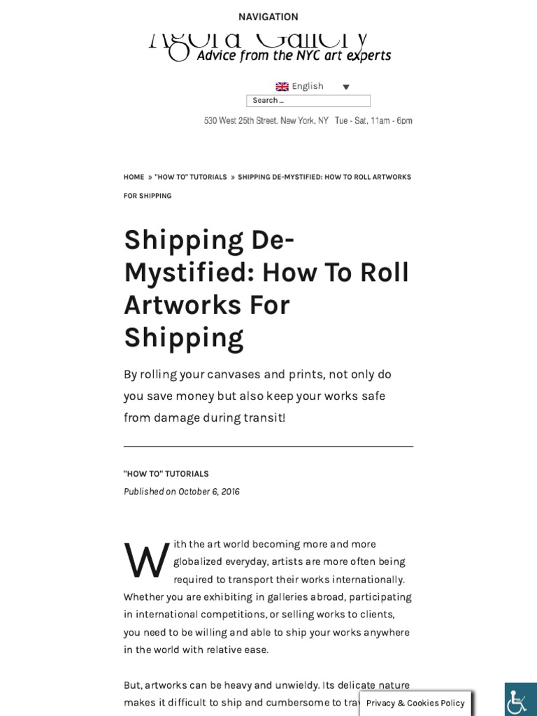 Shipping De-Mystified - How To Roll Artworks For Shipping - Agora ...