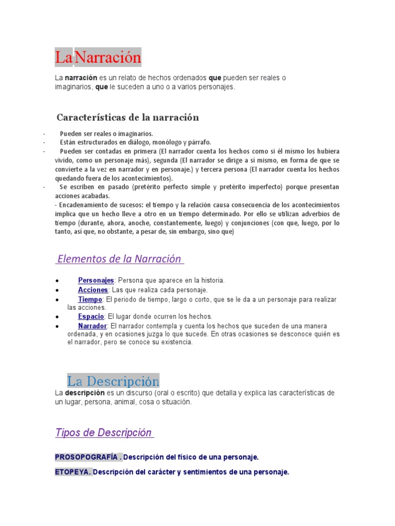 Narracion, Descripcion y Dialogo | PDF | Narrativa | Science