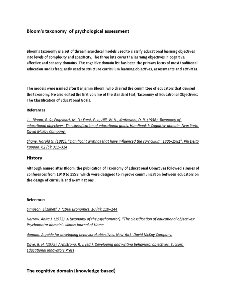 Bloom Taxonomy Assignment | PDF | Educational Psychology ...