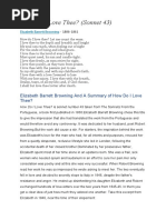 Exploring Love in Sonnet 43 | PDF | Sonnets | Poetry