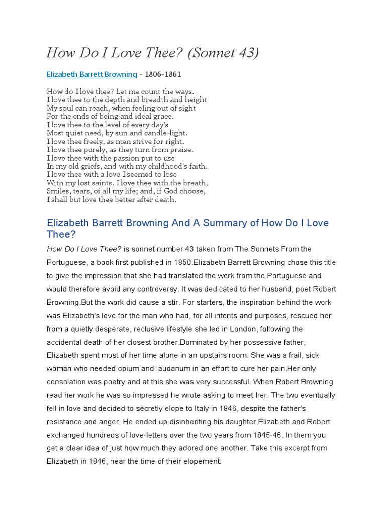 Sonnet 43 Explanation