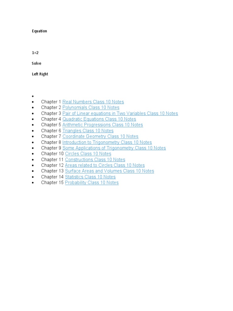 Clas Notes Math Equas | PDF | Teaching Methods & Materials