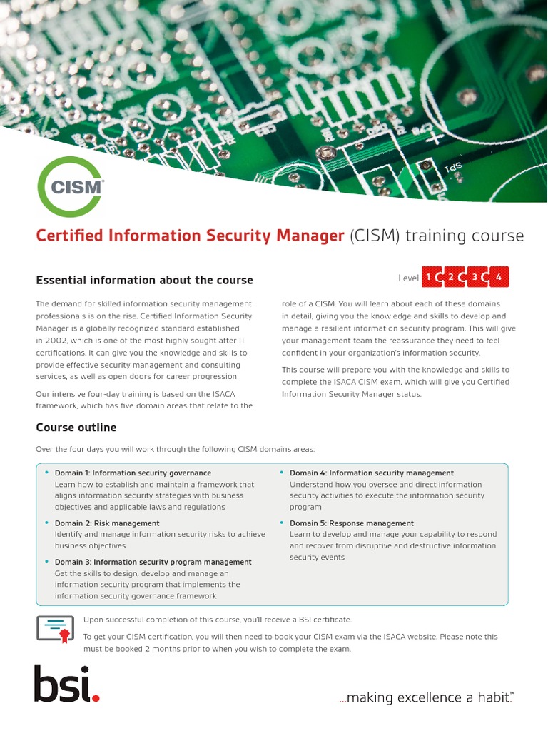 CISM Training Course Flyer Final - Global - MEA | Download Free PDF | Information Security ...