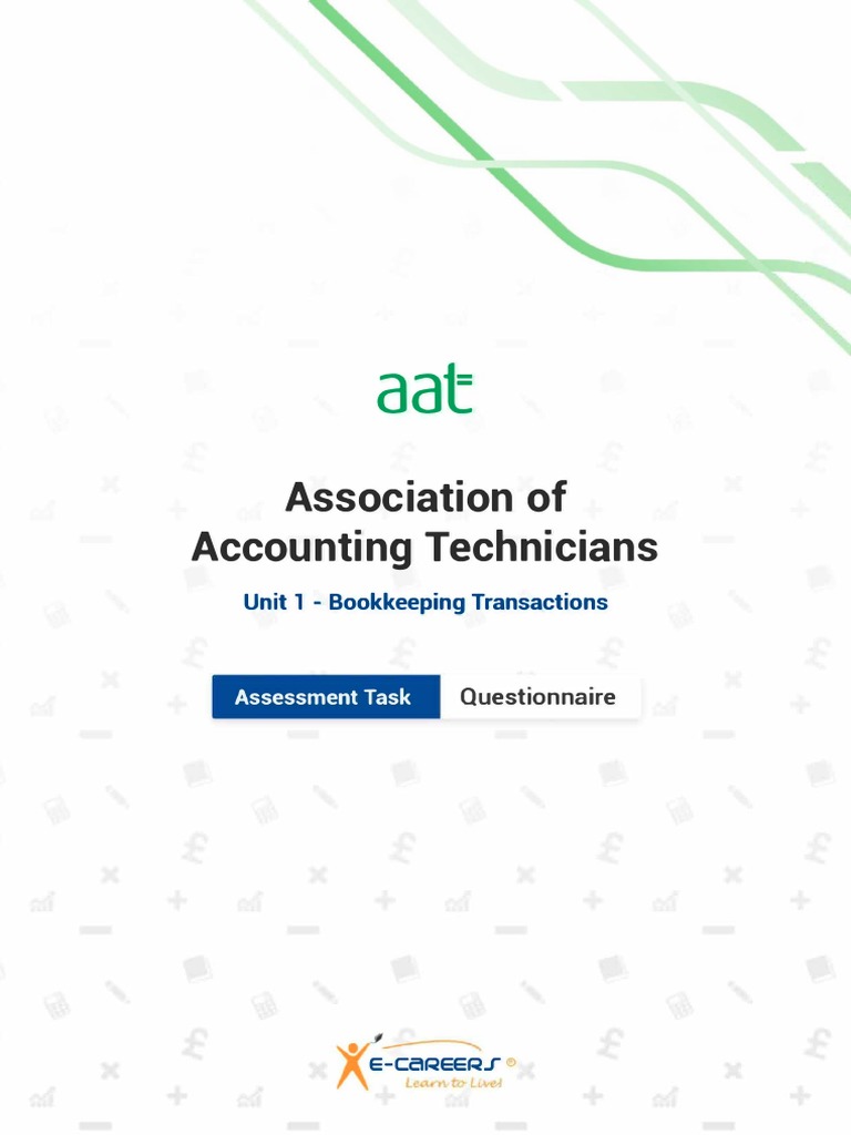 Association of Accounting Technicians: Unit 1 - Bookkeeping ...