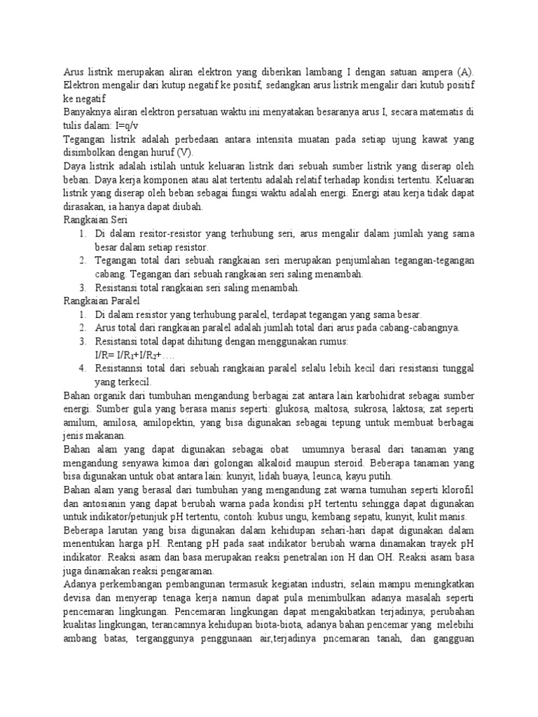 Arus Listrik Merupakan Aliran Elektron Yang Diberikan Lambang I Dengan ...