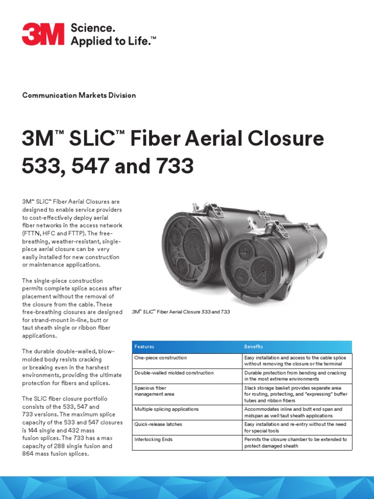 33799-CMD SLiC-fiber Aerial Closure 533 547 733 DS LR | PDF | Fiber To ...