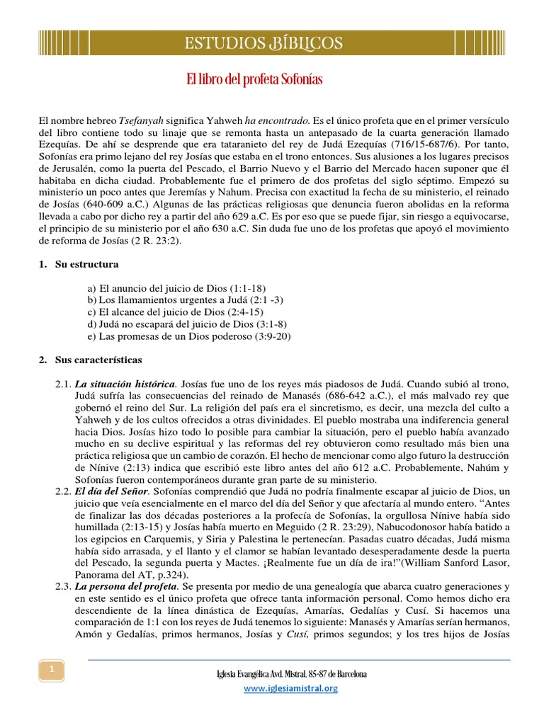El Libro Del Profeta Sofonias | PDF | Sobrenatural | Mitología