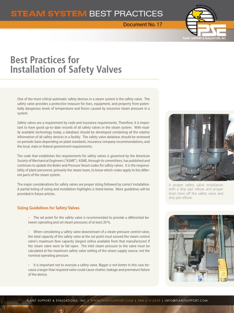 Installation of Steam Safety Valves | PDF | Valve | Safety