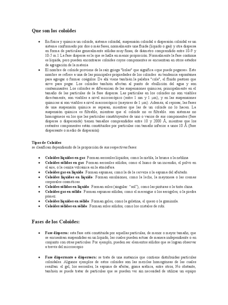 Comprendiendo los Coloides: Una Exploración de sus Propiedades, Tipos y ...