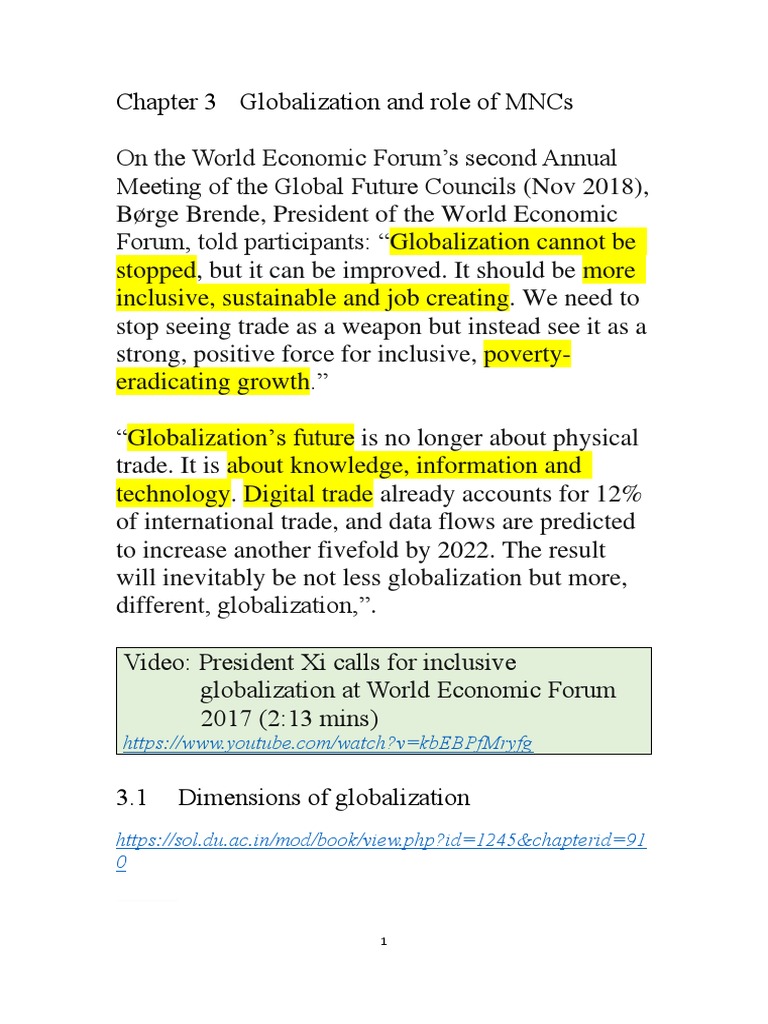 Globalization: MNCs and Global Impact | PDF | Multinational Corporation ...