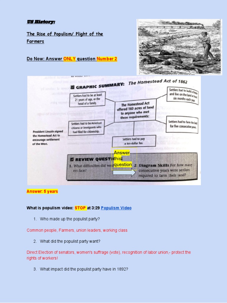 Plight of The Farmer Lesson | PDF | People's Party (United States ...