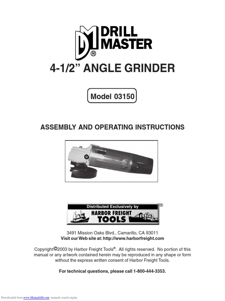 Power Craft Pro 4.5 In. Angle Grinder Kit 11k RPM 650W 11 PC Kit 03150 ...