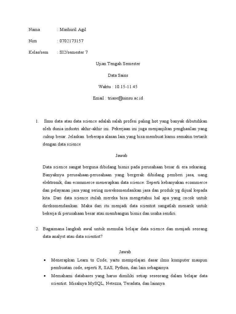 UTS Data Science | PDF