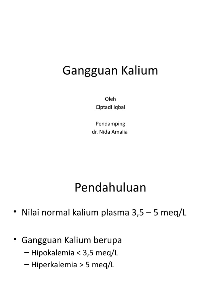 Tatalaksana Gangguan Kalium | PDF