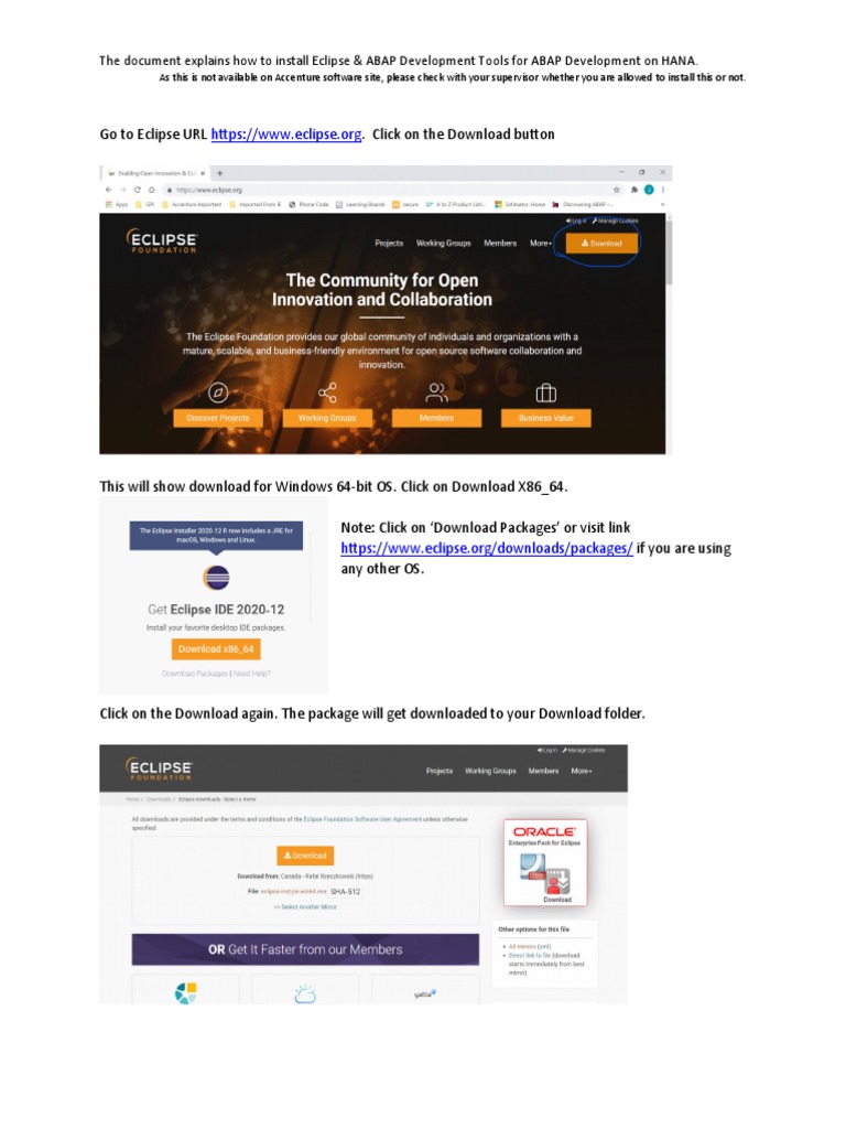 How To Install Eclipse For ABAP On HANA Development | PDF | Eclipse ...