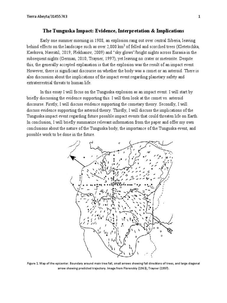 The Tunguska Impact: Evidence, Interpretation & Implications | PDF ...