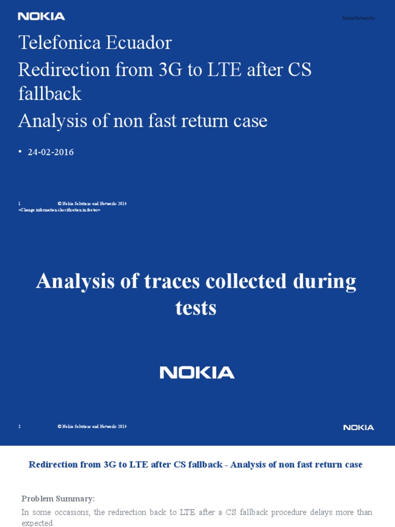 Nokia Redirection From 3G To LTE After CS Fallback | PDF | Lte ...