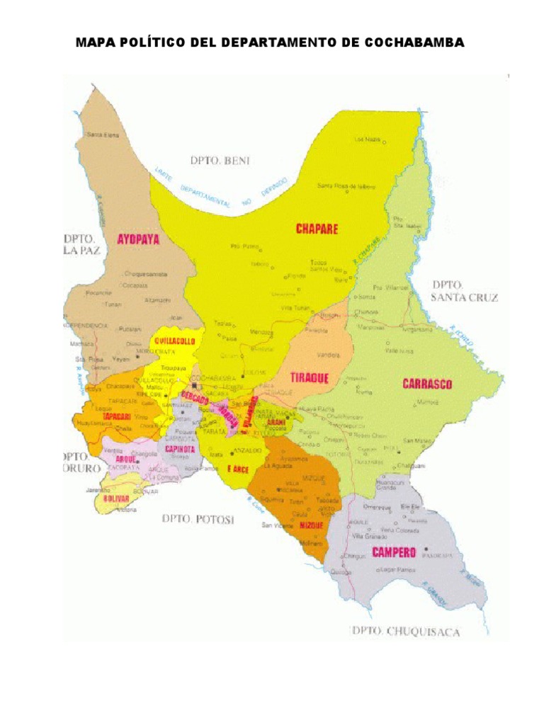 Mapa Politico de Cochabamba | PDF
