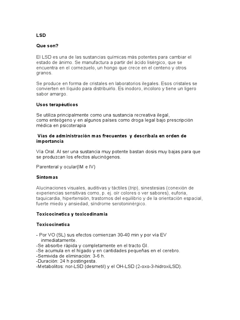 LSD, Extasis | PDF | Mdma | Dietilamida del ácido lisérgico