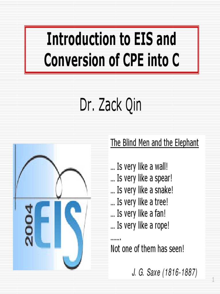 Introduction To EIS and Conversion of CPE Into C: Dr. Zack Qin | PDF ...