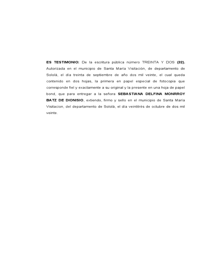 Acta Notarial de Declaración Jurada | PDF | Derecho Civil (Common Law ...