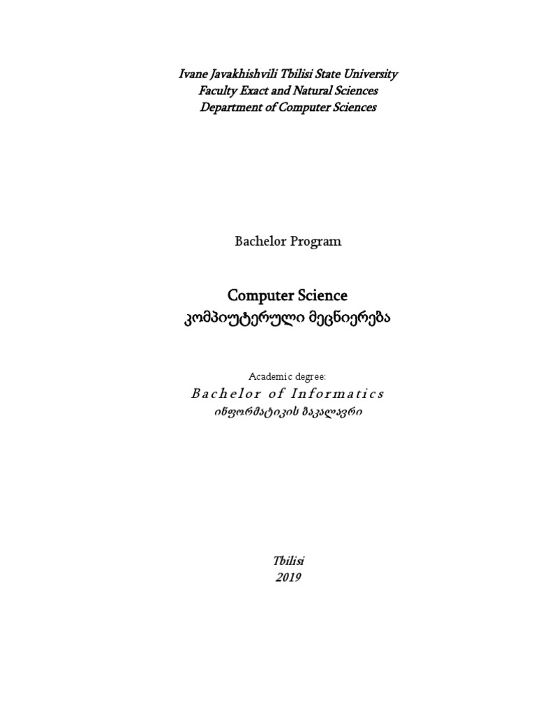 BA Computer Science | PDF | Bachelor's Degree | Computer Science