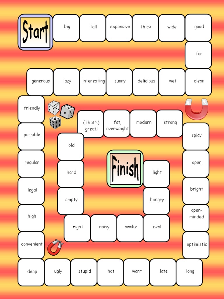 Adjectives Board Game | PDF | Nature