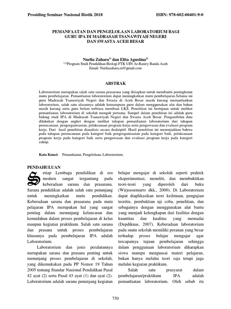 Pemanfaatan Lab IPA di MTs Aceh | PDF