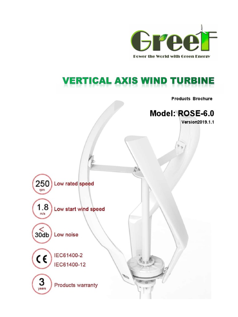 Rose 6.0 600W Vawt | PDF | Electric Motor | Electric Generator