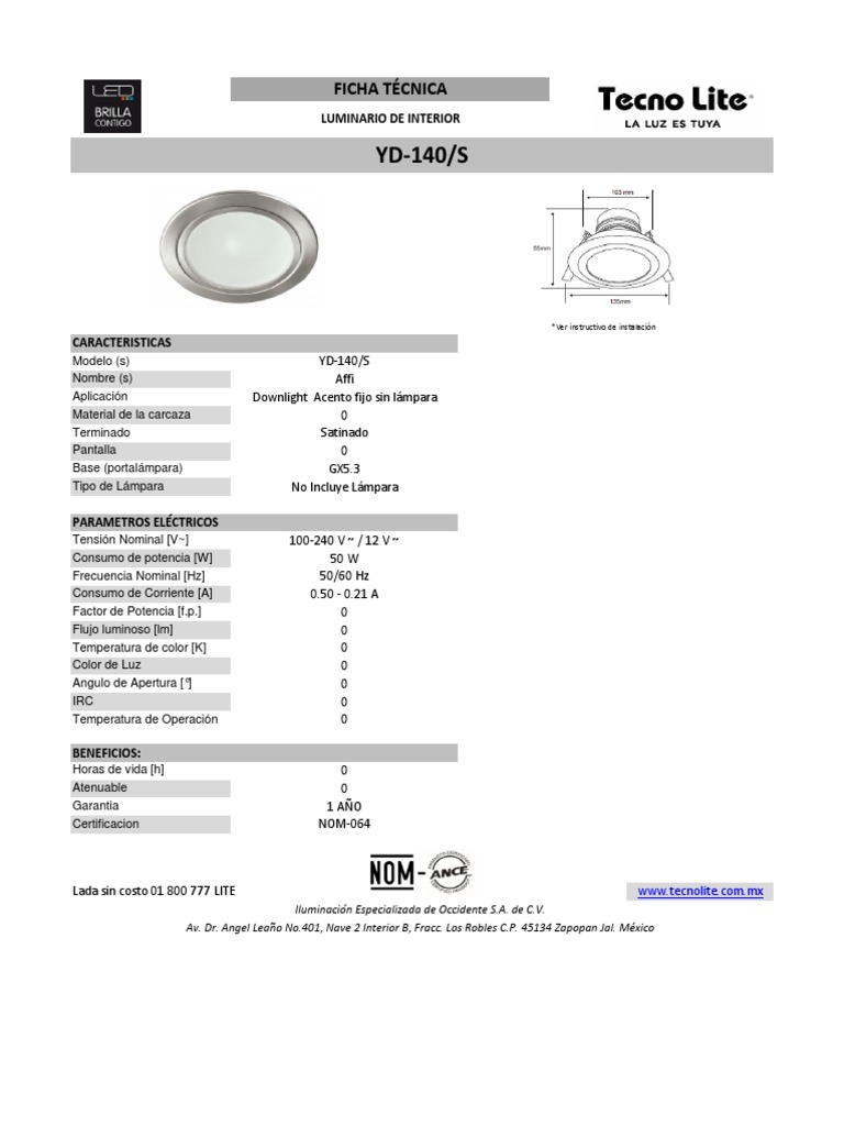 Yd 140 S Ficha Tecnica | PDF