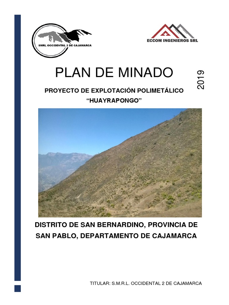 Plan de Minado Huayrapongo 2019 | Descargar gratis PDF | Agua ...