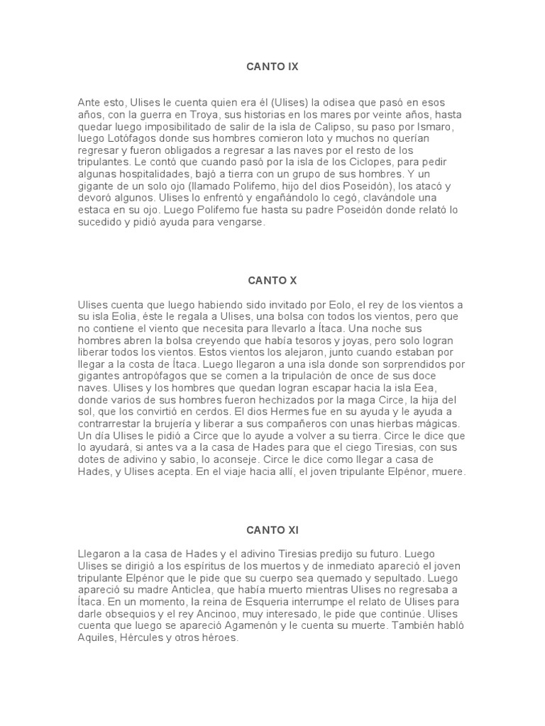 Canto Ix | PDF | Odiseo | Mitología griega